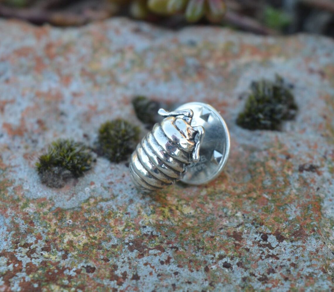Pill Woodlouse Lapel Pin - Woodlouse Lapel Pin - Emma Keating Jewellery